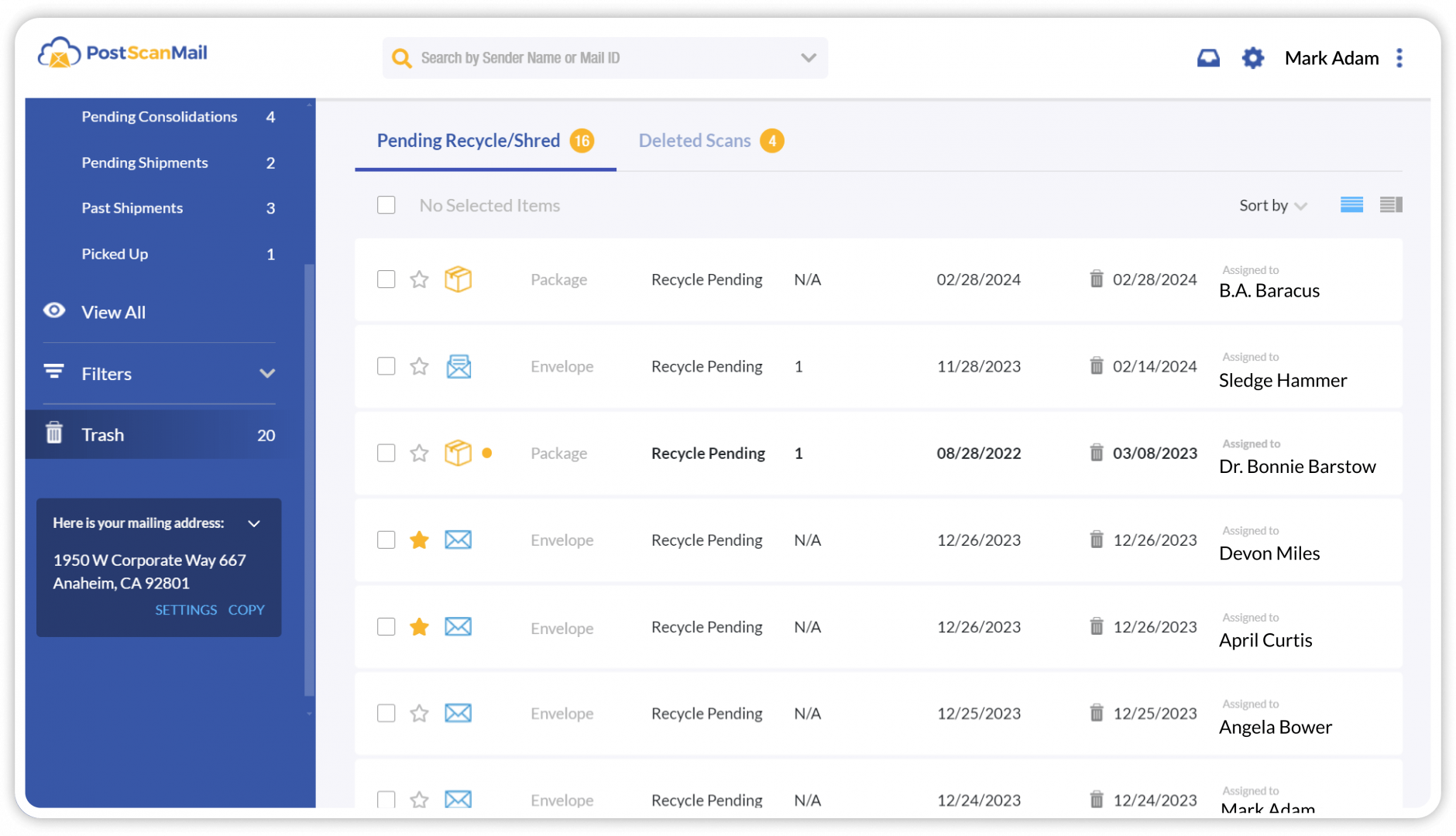 Virtual Mailbox Features | PostScan Mail